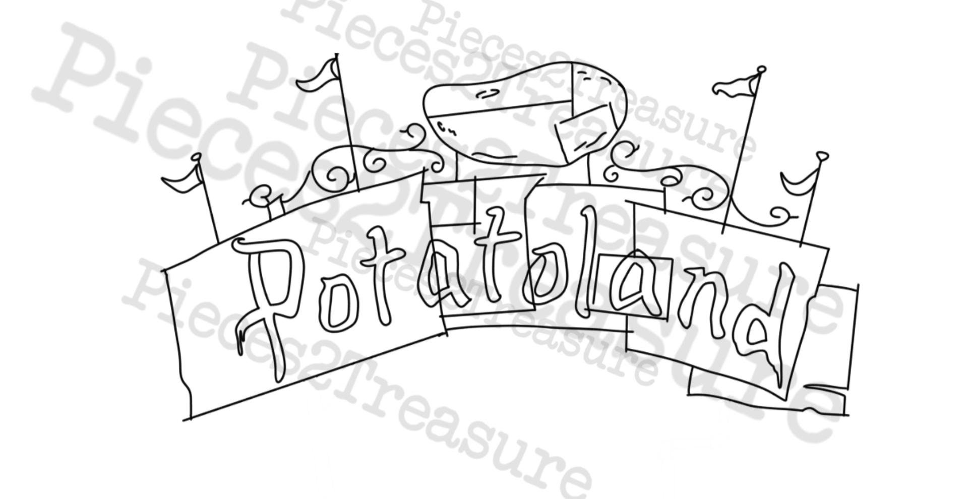 Potato Land, Sign Fake Amusement Park, Shorts, SVG, Script Lettering ...