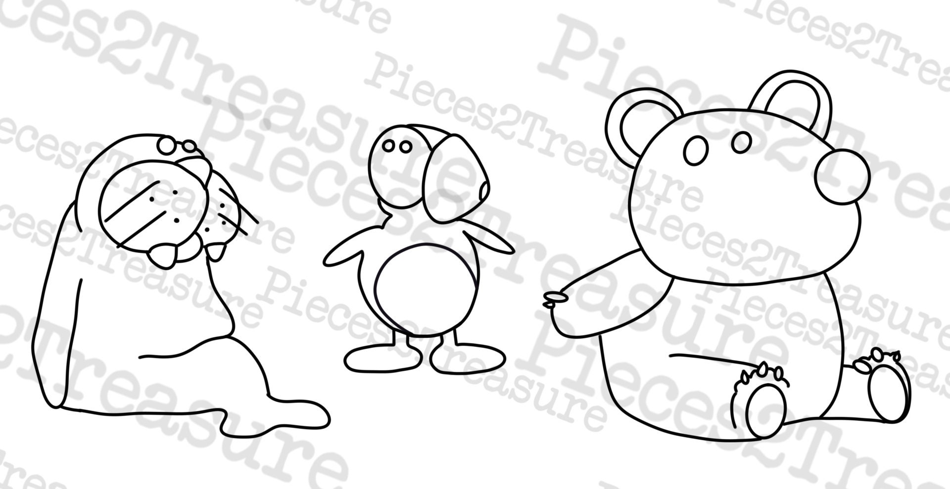 Walrus, Polar Bear, Puffin, Arctic Puppet, SVG, Elf, Christmas, Bye ...