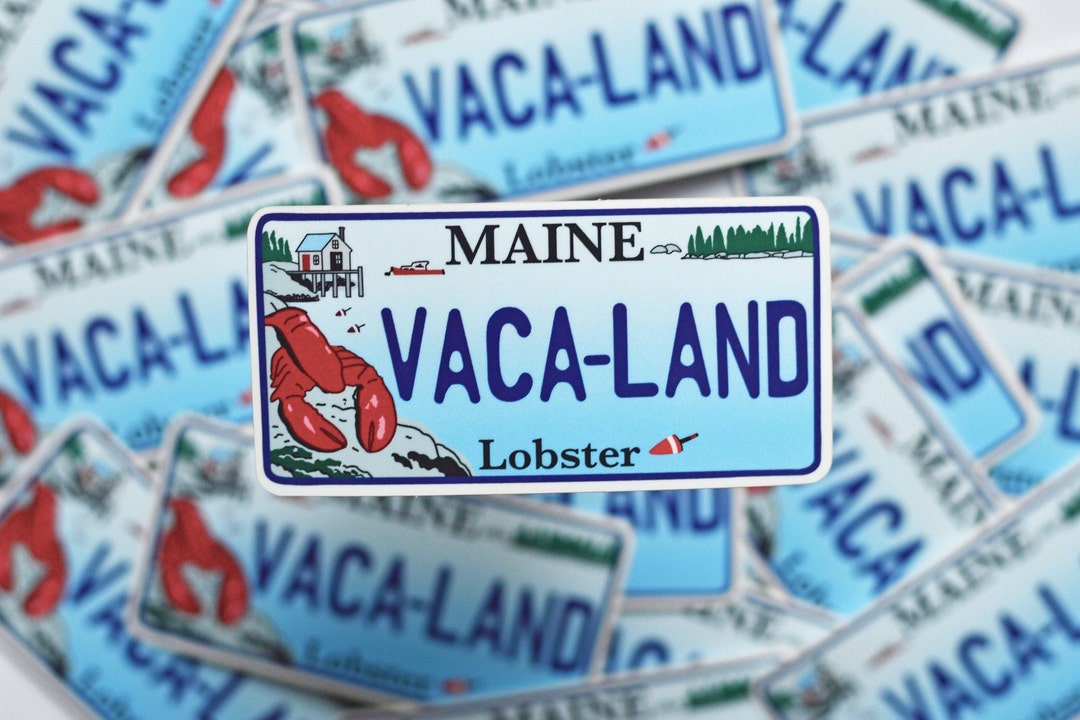 Vaca-land License Plate Sticker for Laptop Coastal Maine - Etsy