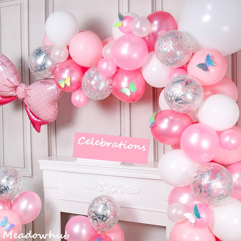 Pink Balloon Arch 100 Pack of Pink Pastel Pink Silver | Etsy