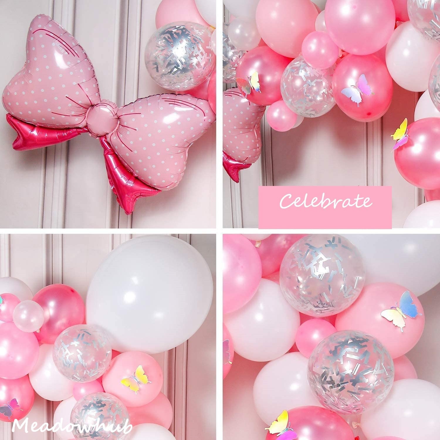 Pink Balloon Arch 100 Pack of Pink Pastel Pink Silver - Etsy