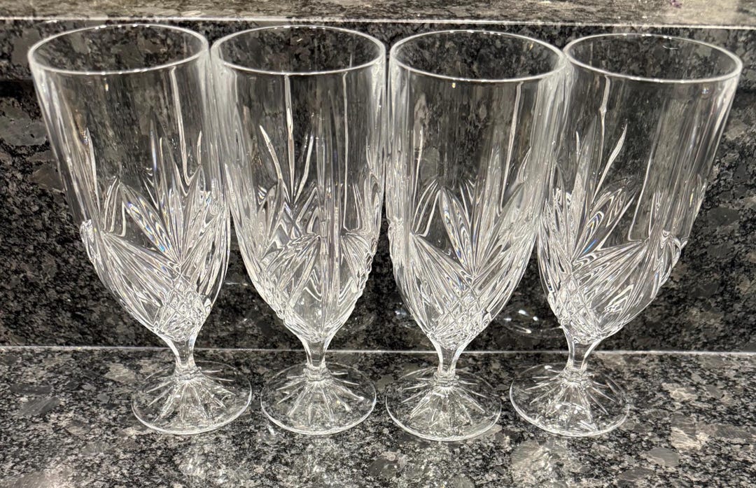Godinger Shannon Crystal Milano Crystal 7 7/8" Goblet Glasses Set of 4 ...