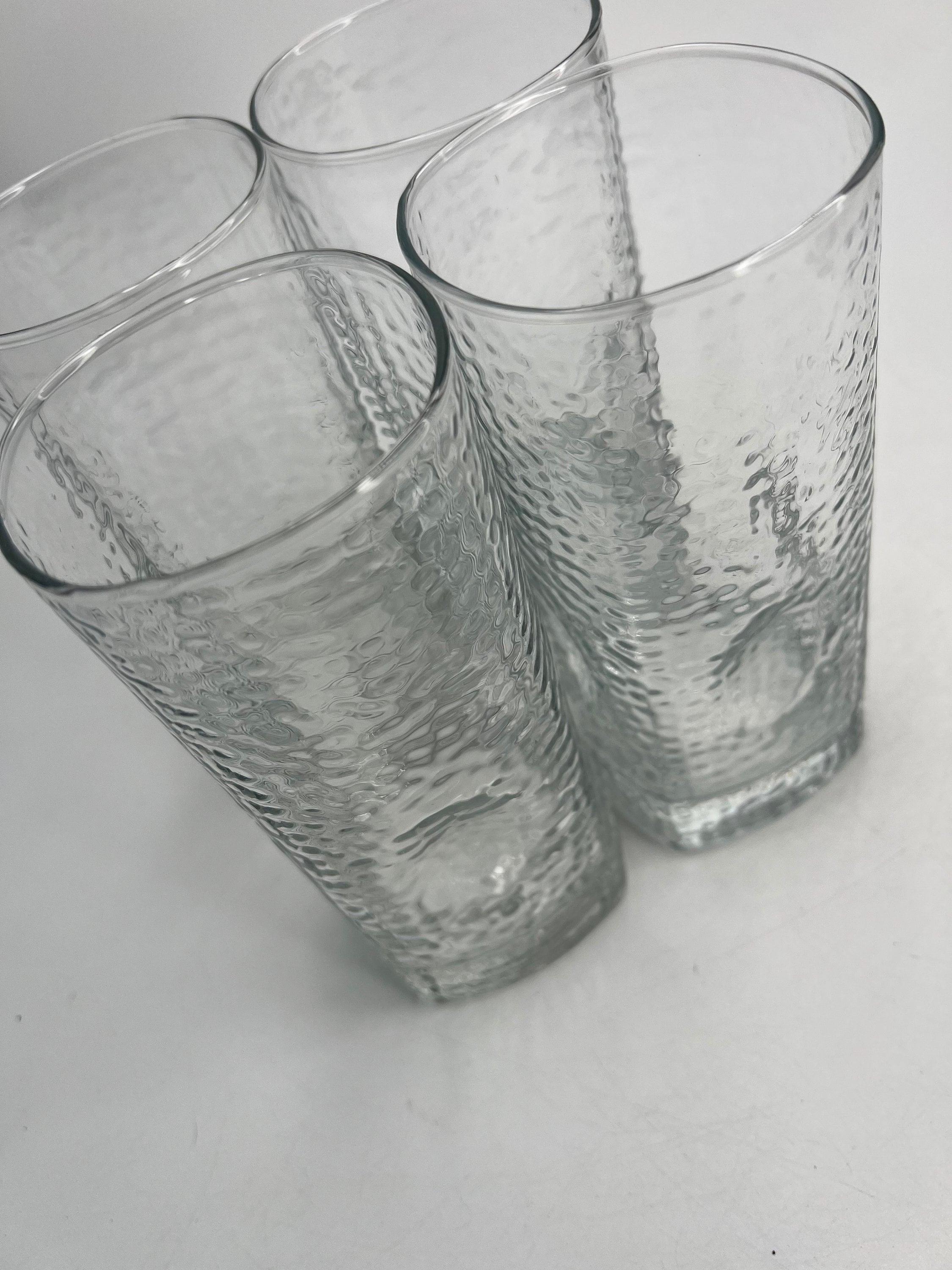 Clear Dimpled/textured Thumbprint Square Heavy Base Glasses - Etsy