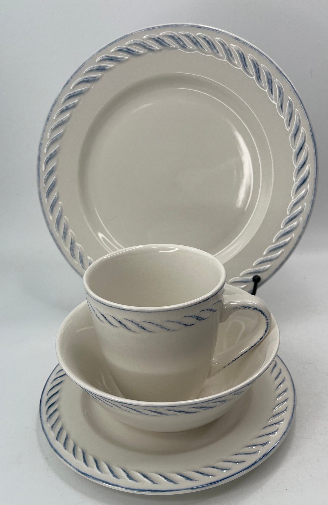 Thompson Pottery Dishes Nautical Dutch Rope Design Cups - Etsy