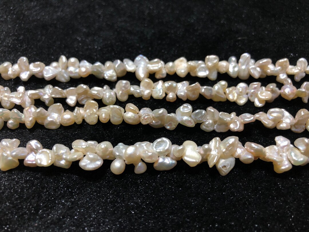Fancy Shape Cream Color Uneven Size Freshwater Pearl Strand - Etsy