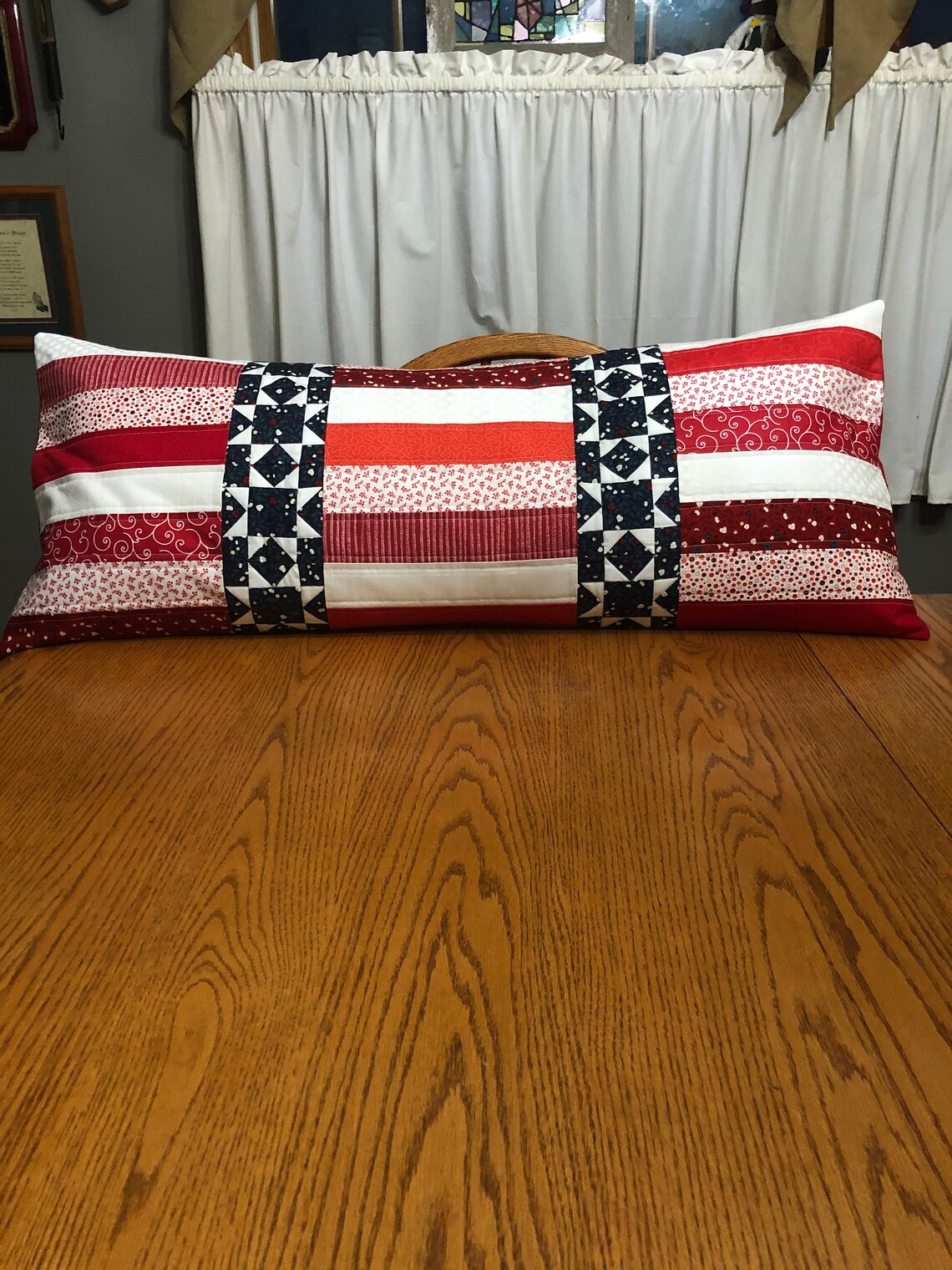 Red/White/Blue Bench Pillow 16x38 | Etsy