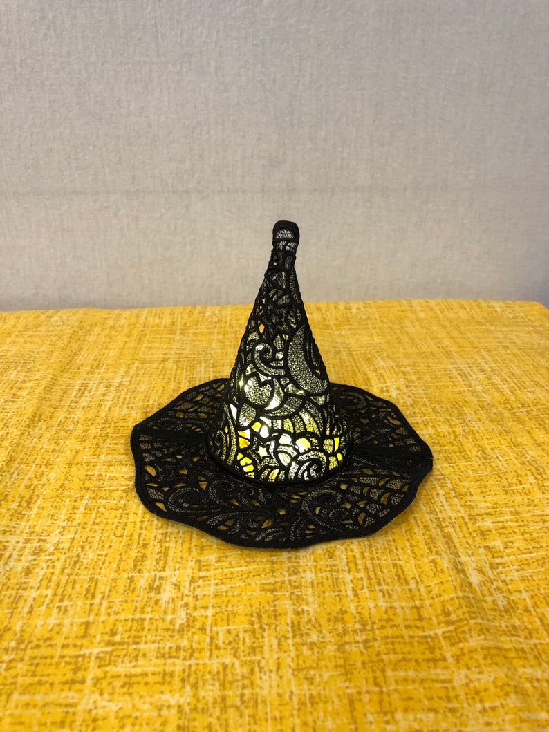 Lighted Lace Witches Hat - Approx. 5 IN. Tall - Etsy