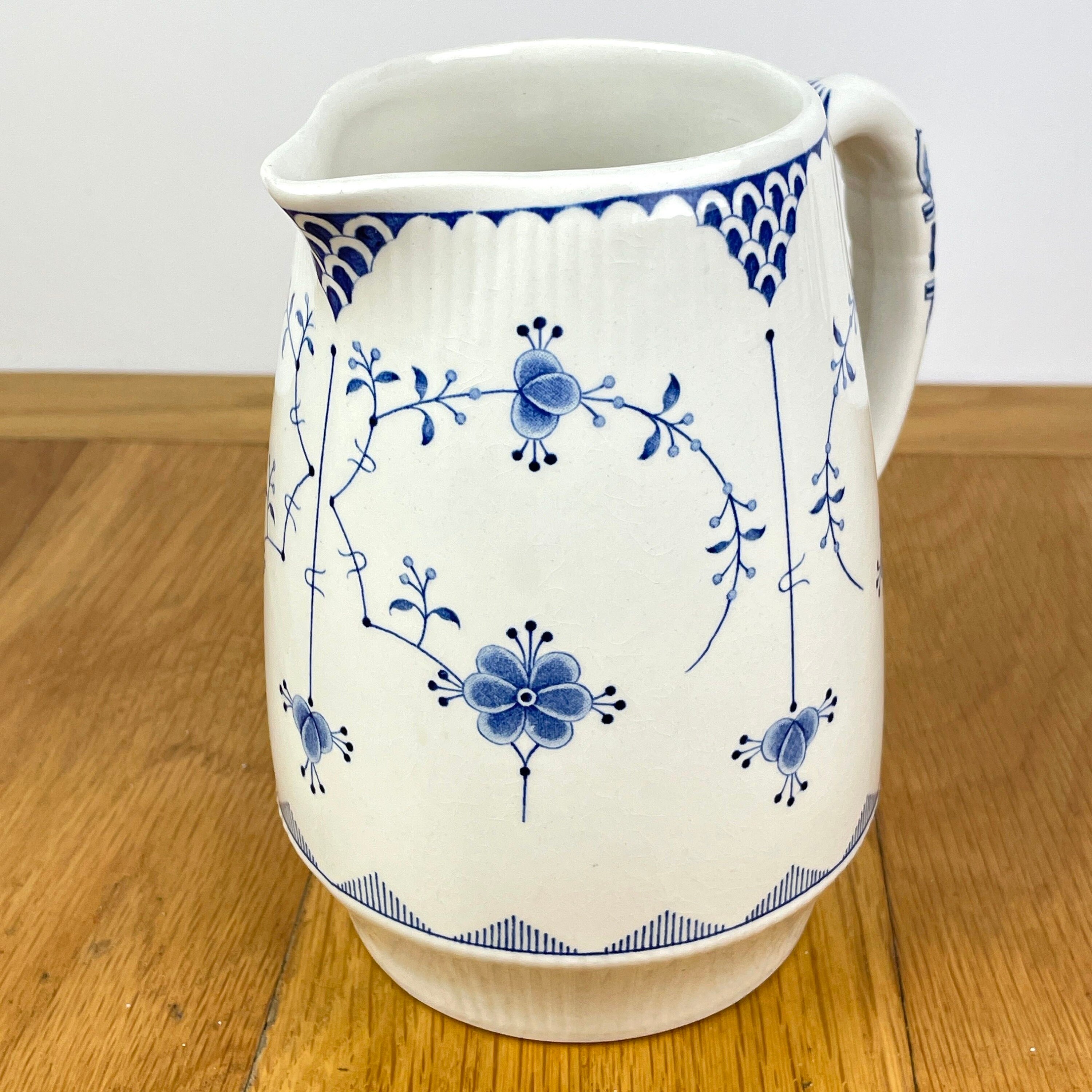 Vintage Furnivals Blue Denmark X-large Milk / Water Jug 6.5 / 16.5 Cm ...