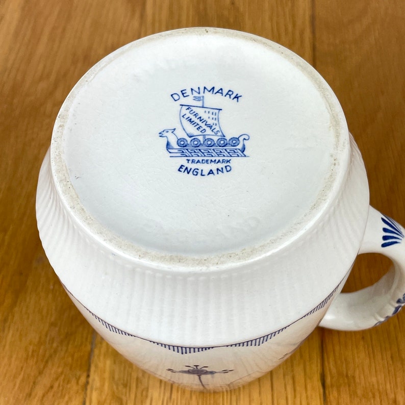 Vintage Furnivals Blue Denmark X-large Milk / Water Jug 6.5 / 16.5 Cm ...