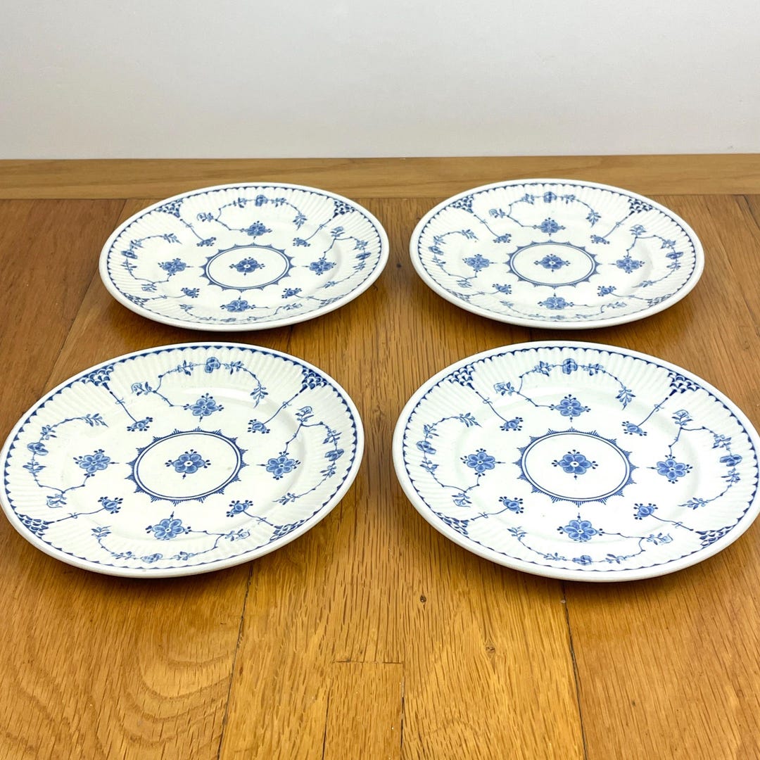 4 X Vintage Furnivals Blue Denmark Side / Cake Plates 6 / 15 Cm - Etsy UK