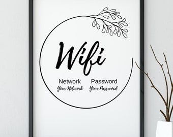 Wifi Password Printable Template Wifi Password Sign / Print PDF Instant ...