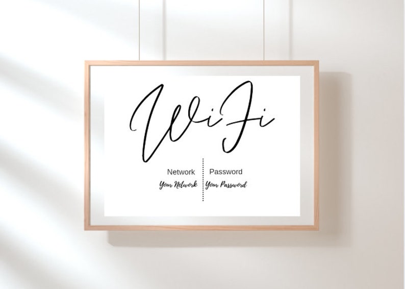 Wifi Password Printable Template - PDF Instant Download Digital File ...