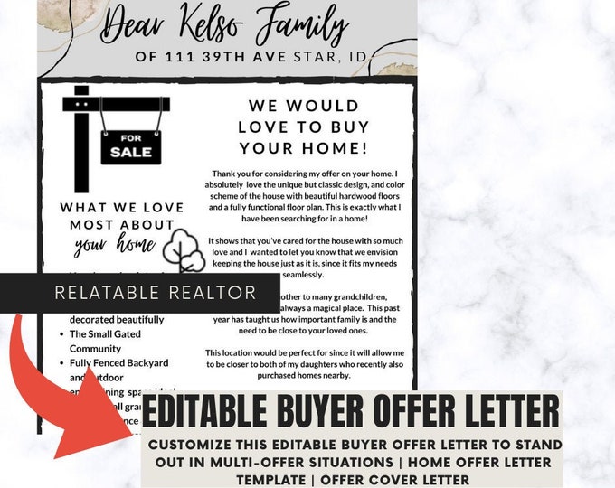 Buyer Letter to Seller, Buyer Letter Canva, Buyers Letter, Offer Letter ...
