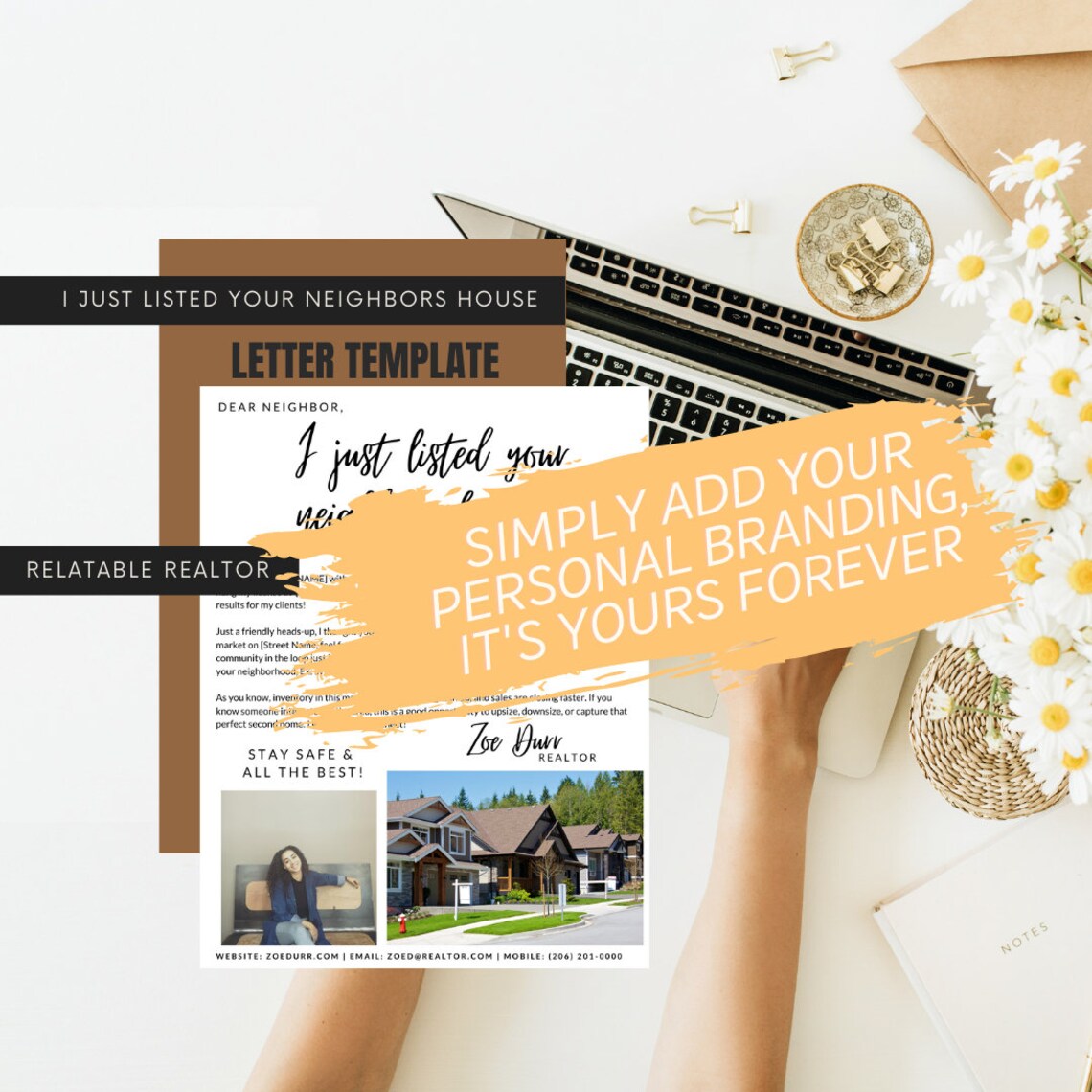 Letter Template | Just Listed Letter for Neighbors | Just Listed Real ...