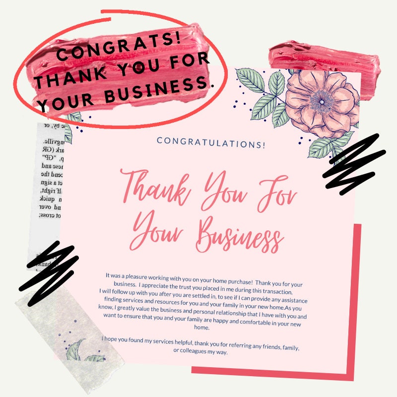 Closing Gift | Printable Congrats on Your New Home Letter | Real Estate ...