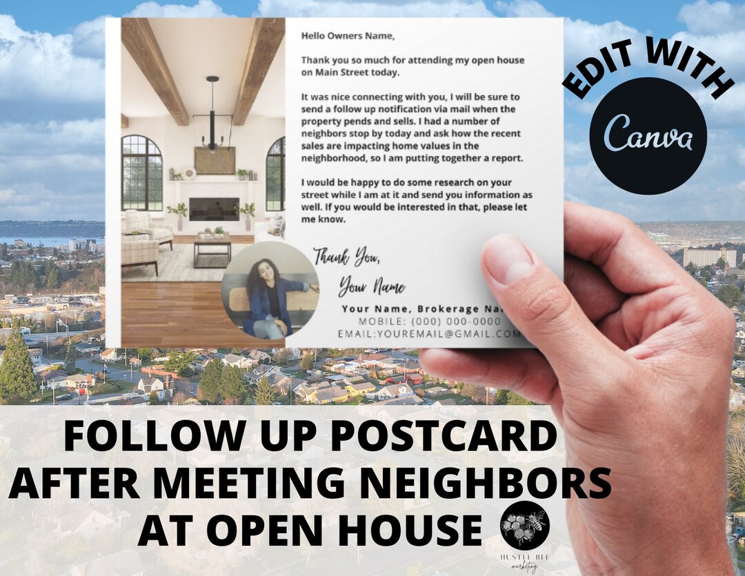 EDITABLE Postcard | Canva Template | Customizable Template | Neighbor ...