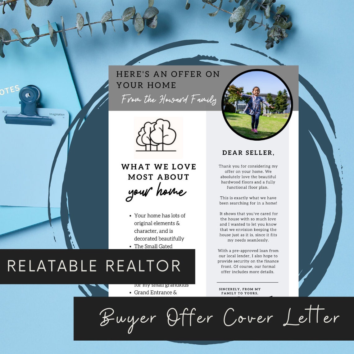 Buyer Offer Cover Letter | Buyer Home Offer Letter to Seller | Stand ...