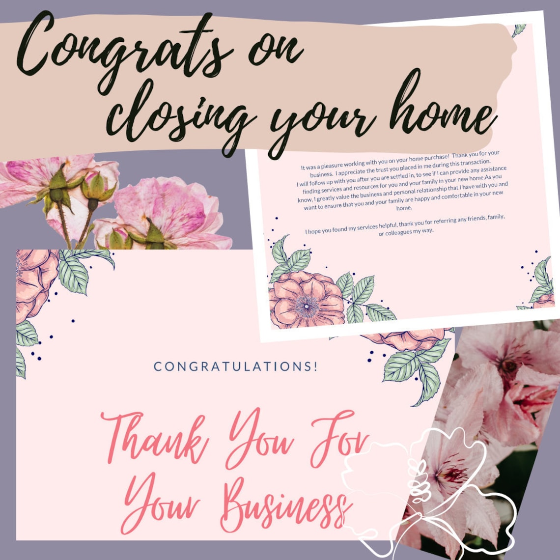 Closing Gift | Printable Congrats on Your New Home Letter | Real Estate ...