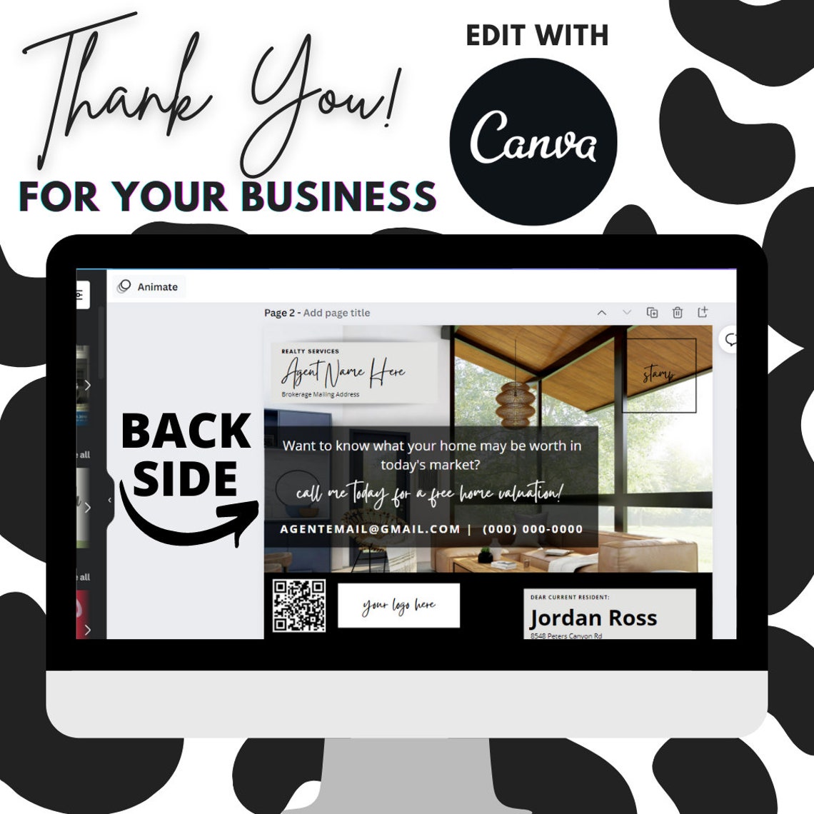 EDITABLE Buyer Postcard | Canva Template | Customizable Digital ...