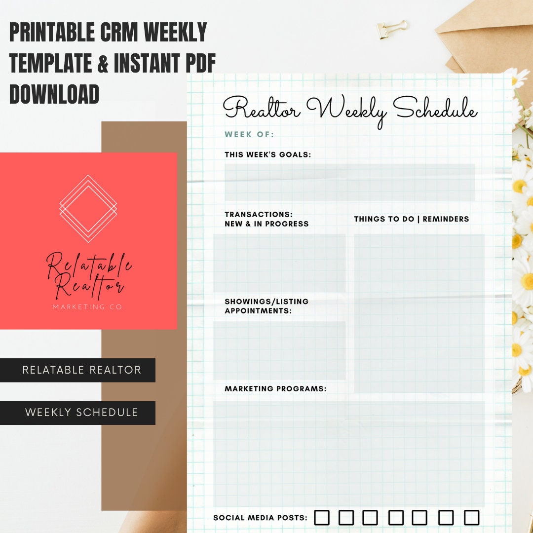 EDITABLE Weekly Schedule | Canva Template | Customizable Weekly ...