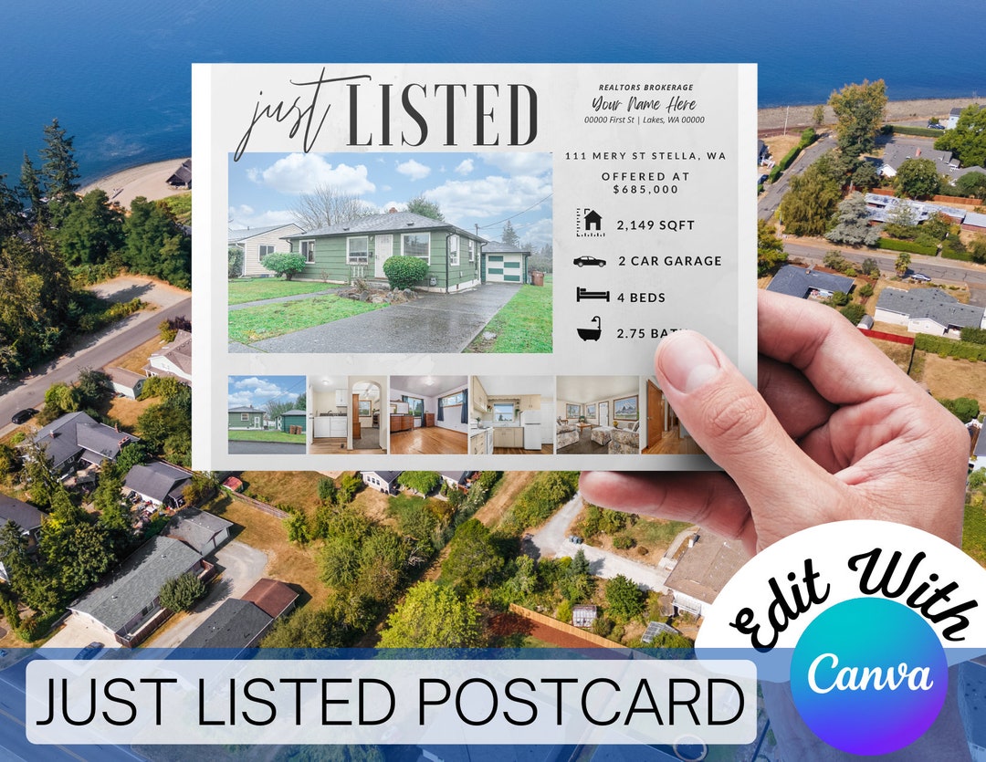 EDITABLE Agent Mailer Postcard | Canva Template | Customizable Digital ...