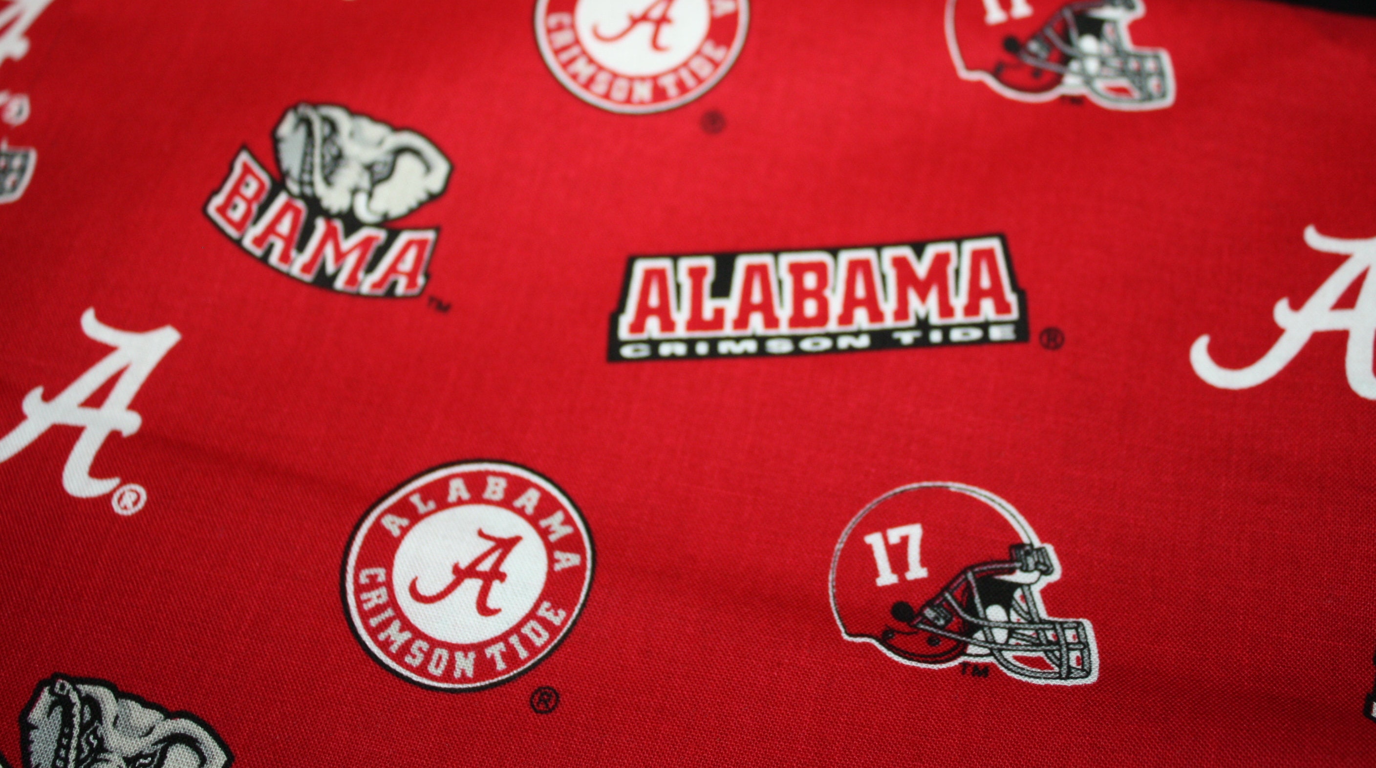Alabama Crimson Tide Cotton Fabric Bama Material 1/4 Yard 9" X 43" Logo ...