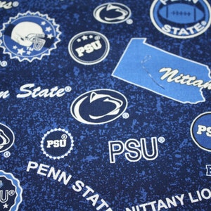 Penn State Cotton Fabric Material Nittany Lions 1/4 Yard 9" X 43" Blue ...