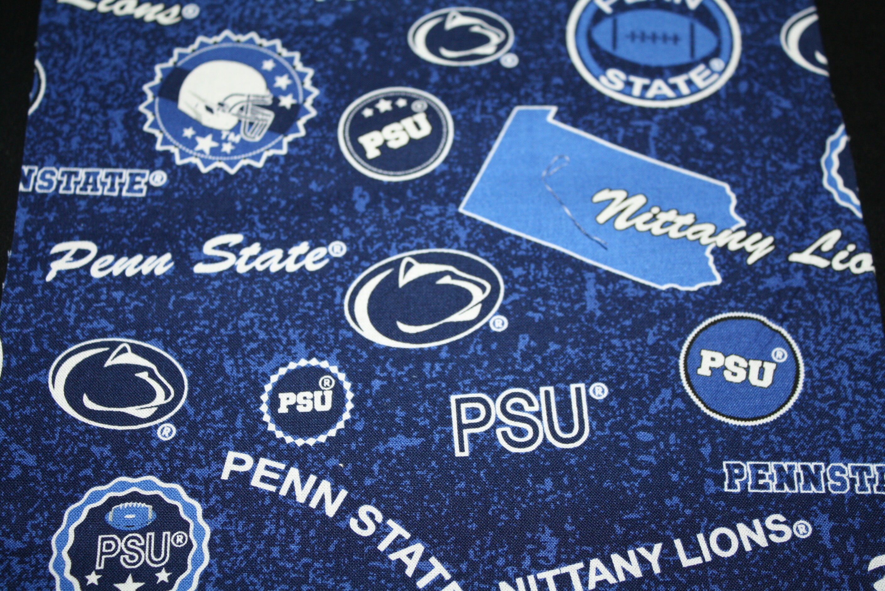 Penn State Cotton Fabric Material Nittany Lions 1/4 Yard 9" X 43" Blue ...