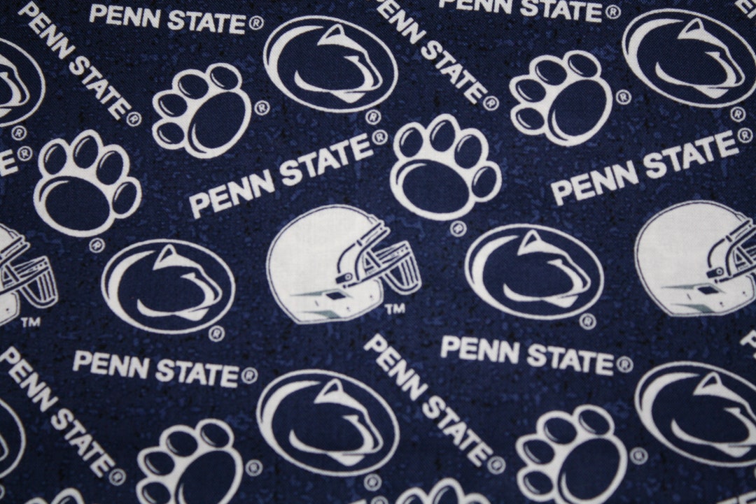 Penn State Cotton Fabric Material 1/4 Yard 9" X 43" Paw Print We Are ...