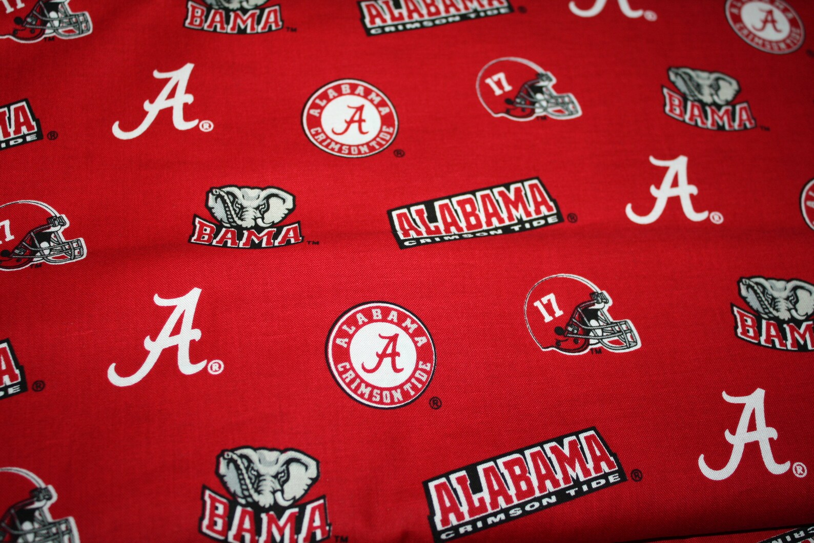 Alabama Crimson Tide Cotton Fabric Bama Material 1/4 Yard 9" X 43" Logo ...