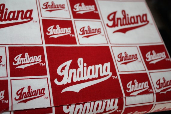 Indiana University Cotton Hoosiers Fabric Logos Football 1/4 - Etsy