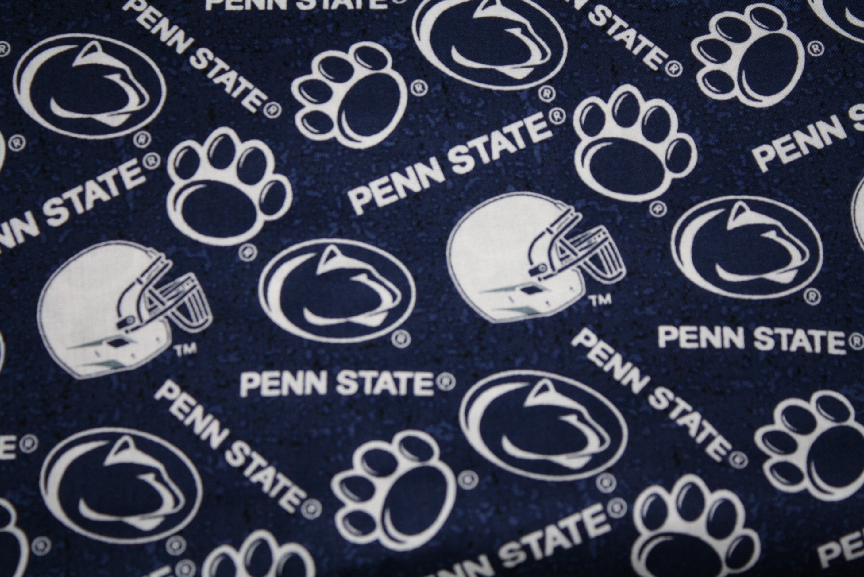 Penn State Cotton Fabric Material 1/4 Yard 9" X 43" Paw Print We Are ...