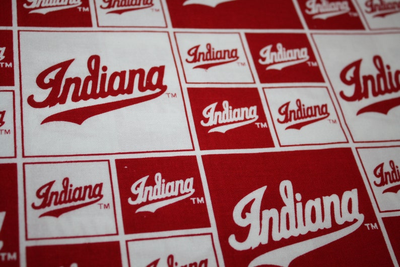 Indiana University Cotton Hoosiers Fabric Logos Football 1/4 Yard 9" X ...