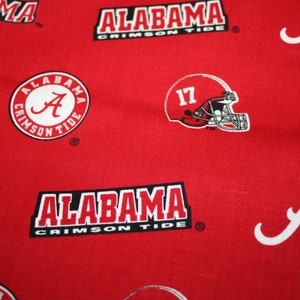 Alabama Crimson Tide Cotton Fabric Bama Material 1/4 Yard 9" X 43" Logo ...