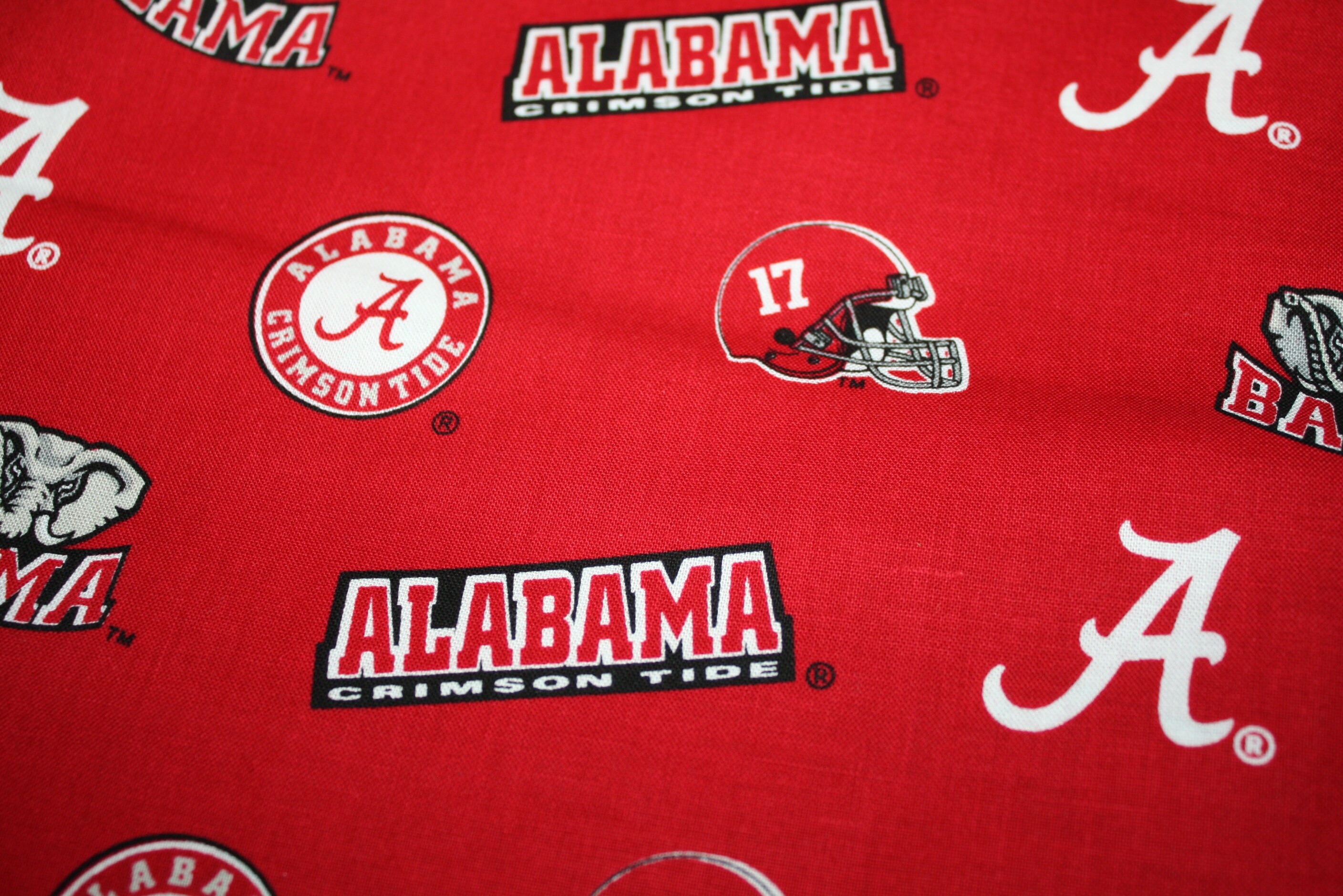 Alabama Crimson Tide Cotton Fabric Bama Material 1/4 Yard 9" X 43" Logo ...
