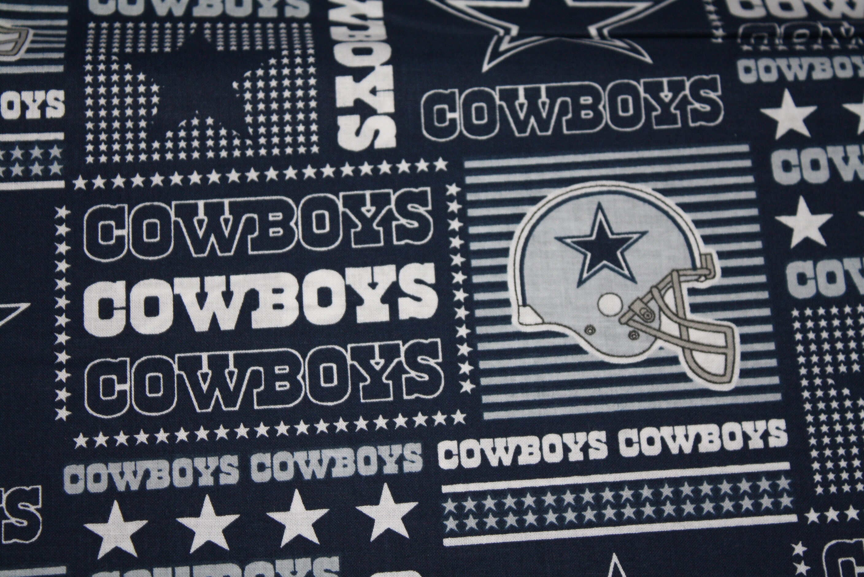 Dallas Cowboys Cotton Fabric Material Checkered Helmets Football ...