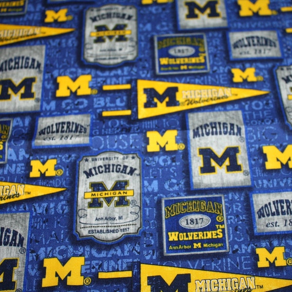 Michigan Wolverines Football Fabric - Etsy