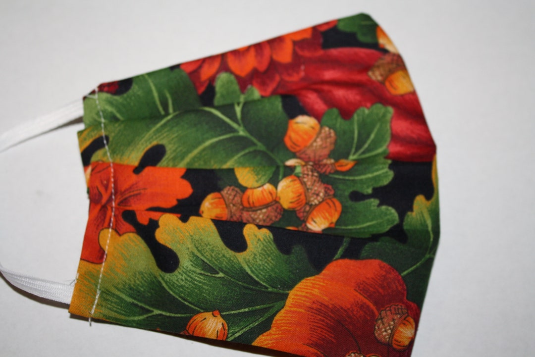 Maple Leaf Face Mask Adult Size Cloth Fall Leaves Maples Washable ...