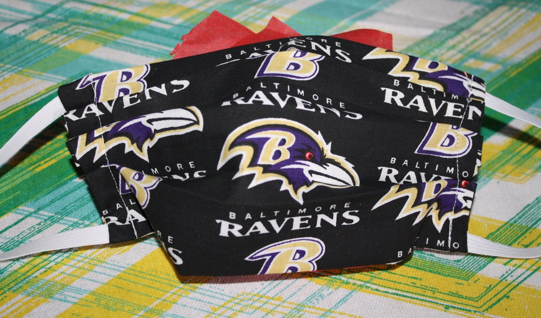 Baltimore Ravens Face Mask Cloth Fabric Adult Size Filter Pocket 2 ...