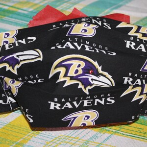 Baltimore Ravens Face Mask Cloth Fabric Adult Size Filter Pocket 2 ...
