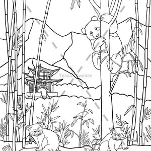 Bamboo Forest Printable Colouring Sheet - Digital Download Colouring ...
