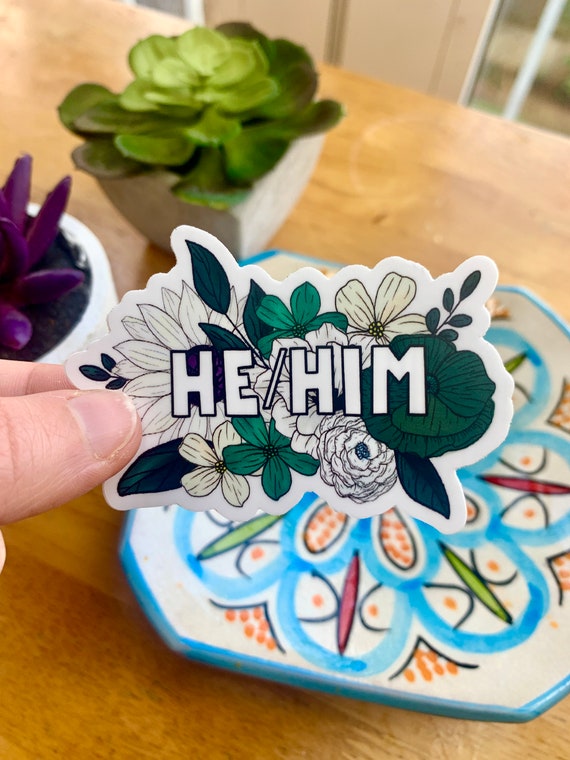 He/him Pronoun Sticker Pronoun Sticker He/him Sticker - Etsy