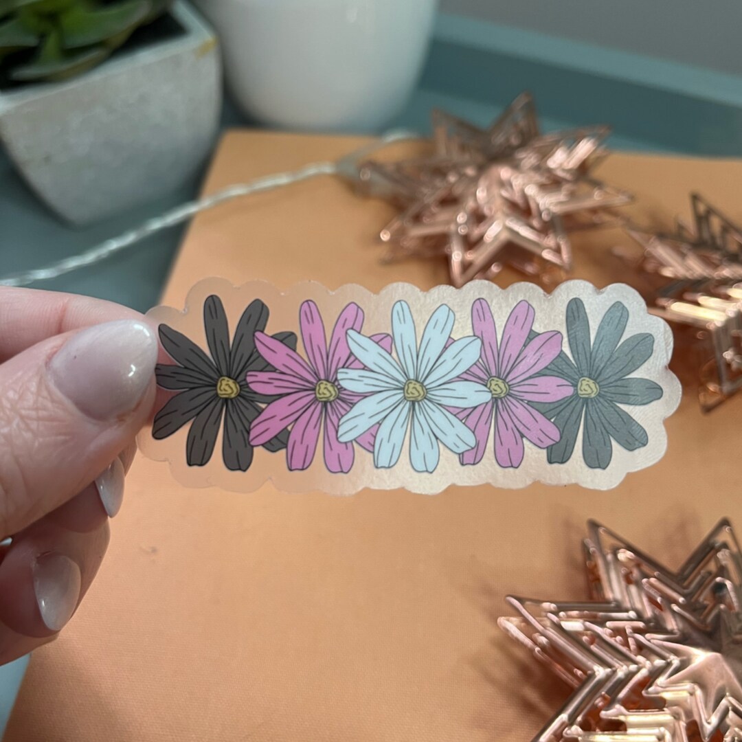 Demigirl Subtle Pride Sticker Clear Vinyl Pride Flower - Etsy