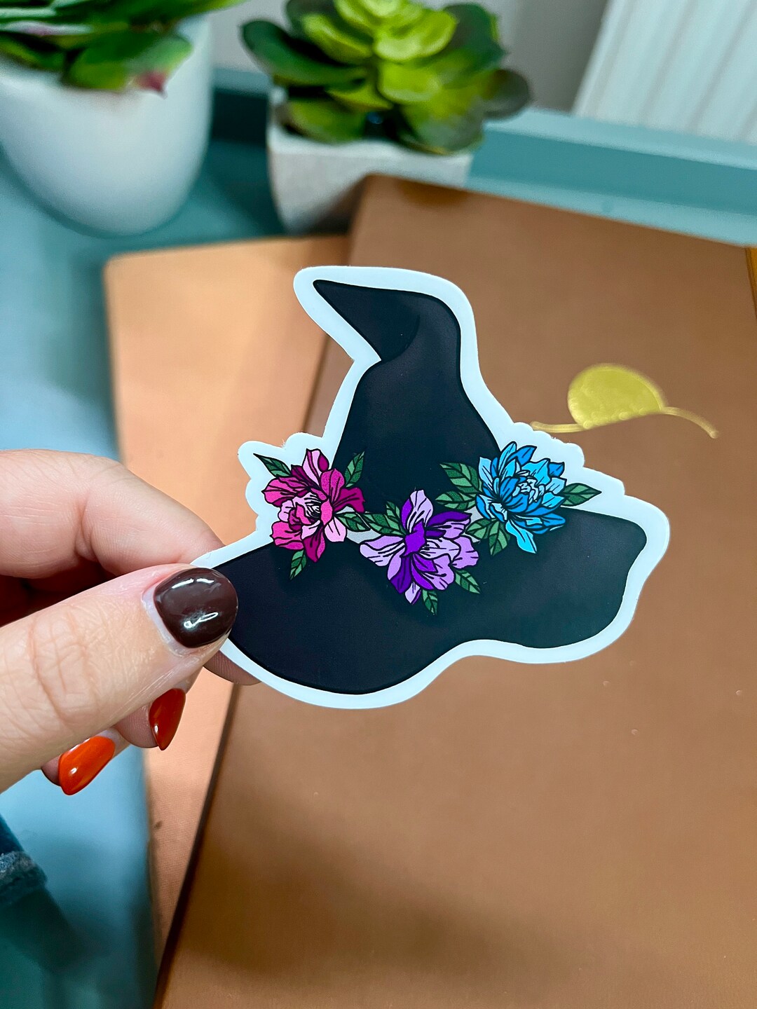 Subtle Bi Pride Sticker Bi Pride Sticker Witch Hat Sticker Halloween ...