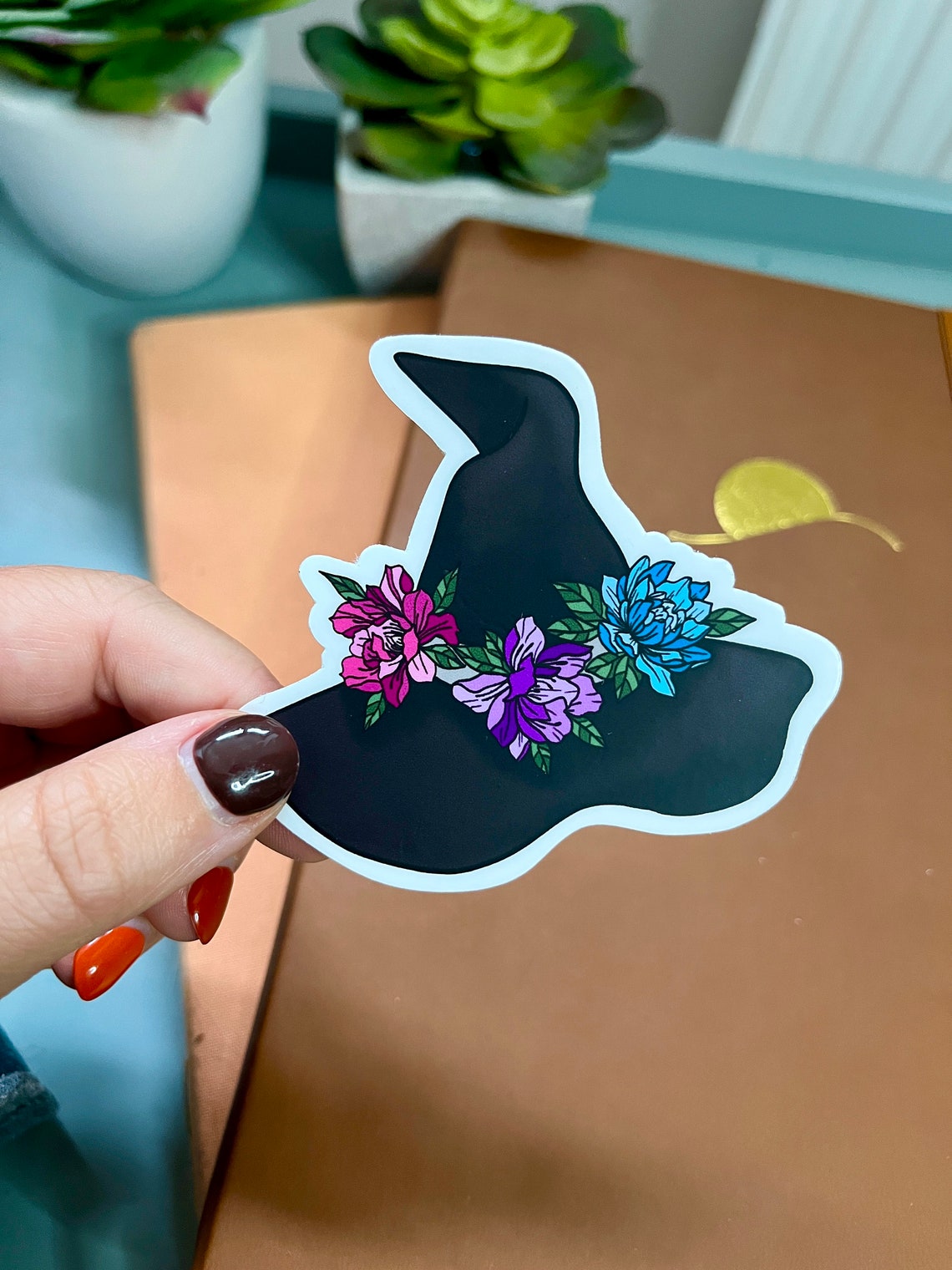 Subtle Bi Pride Sticker Bi Pride Sticker Witch Hat Sticker - Etsy