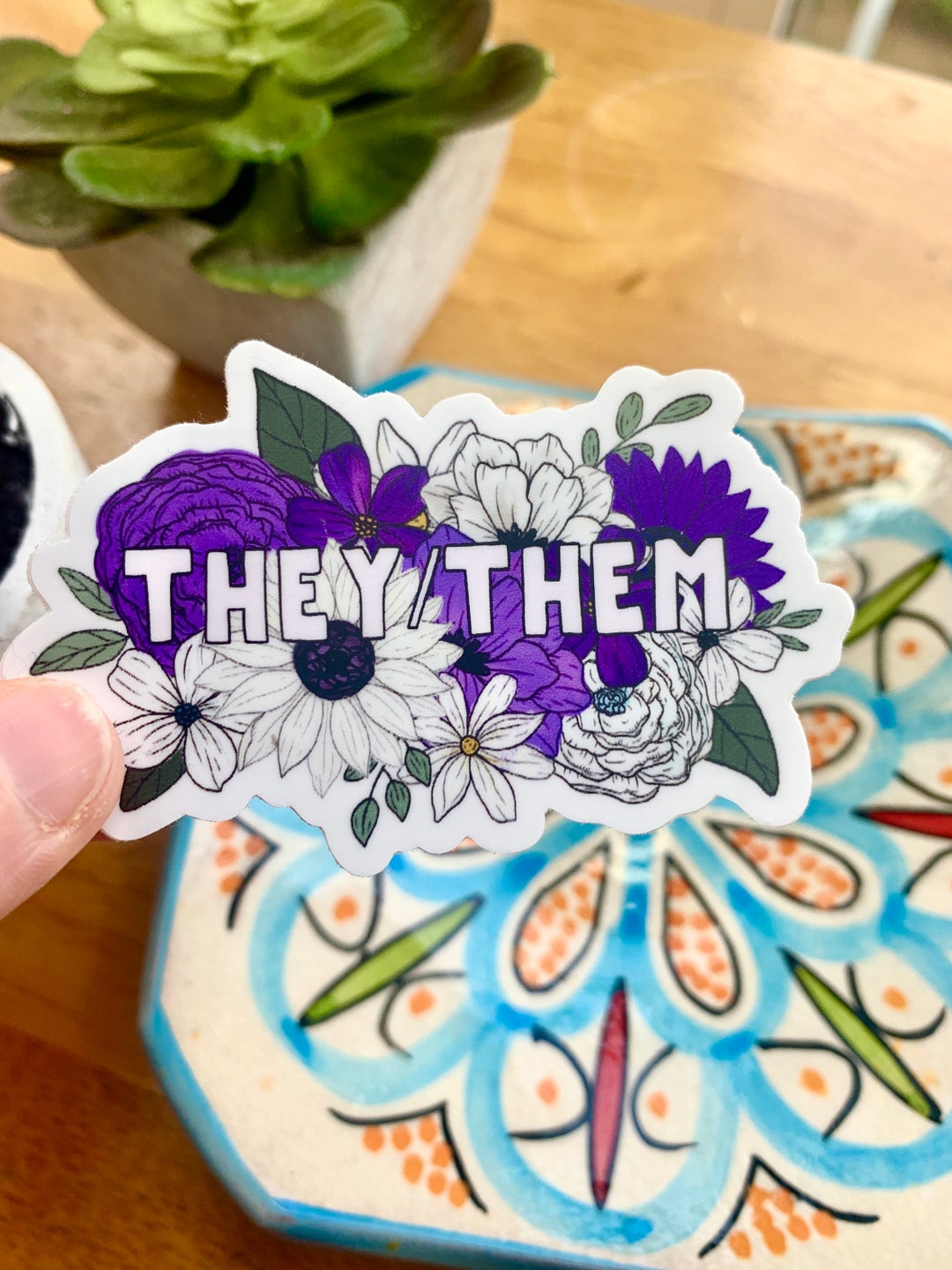 They/them Pronouns Sticker - 76x48mm - Etsy