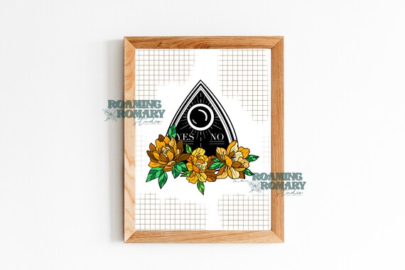 Ouija Planchette Art Print Ouija Board Art Print Halloween - Etsy
