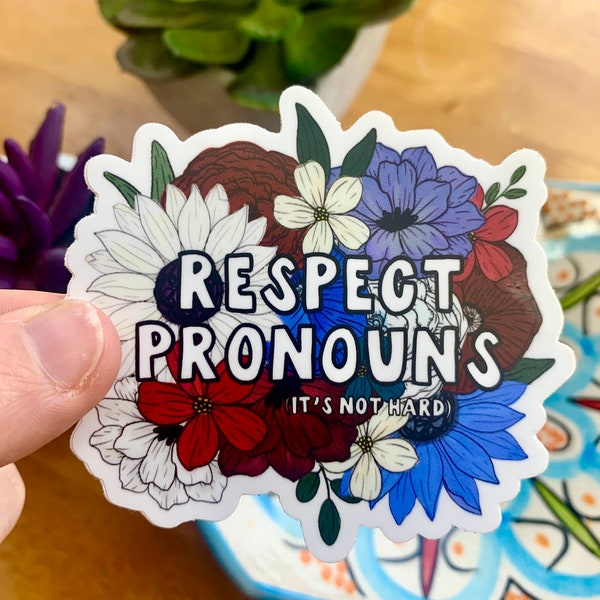 Respect Pronouns Sticker - Etsy