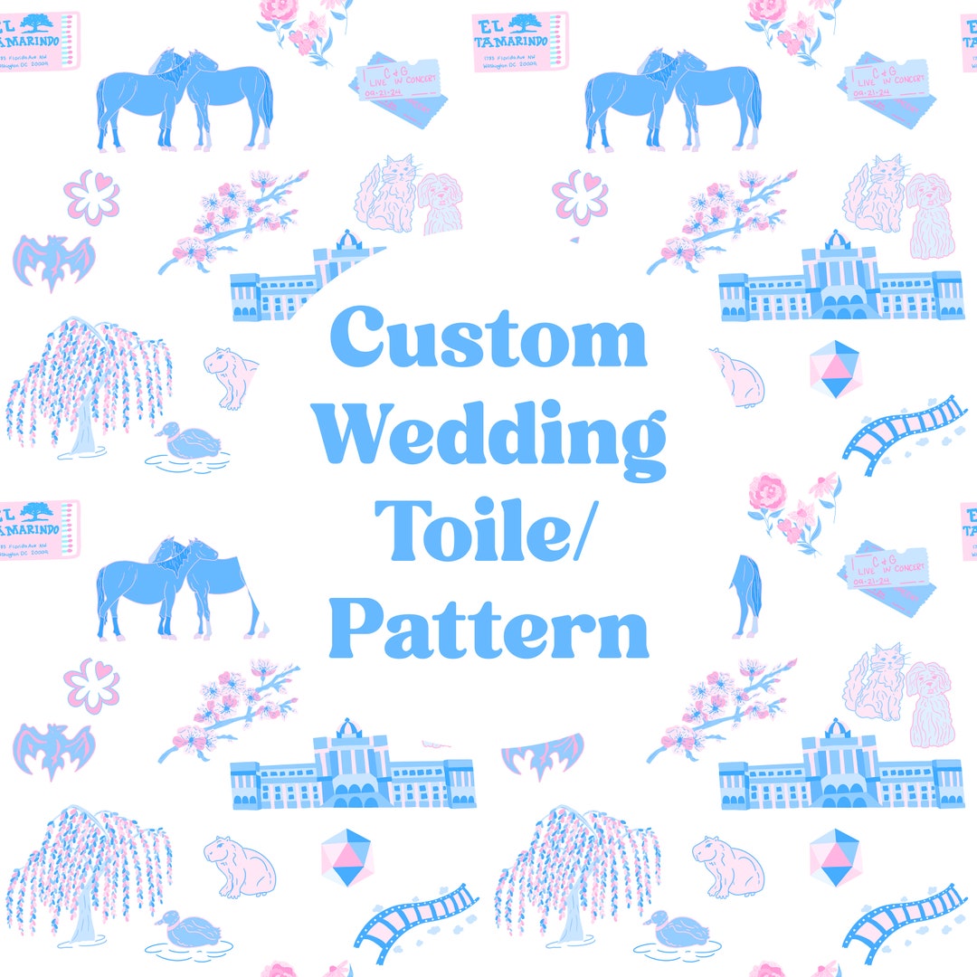Custom Wedding Toile, Custom Wedding Pattern, Custom Save the Date ...