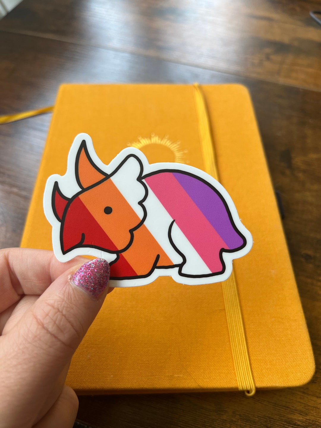 Lesbian Pride Dino Sticker | Lesbian Pride Sticker | Dinosaur Sticker ...